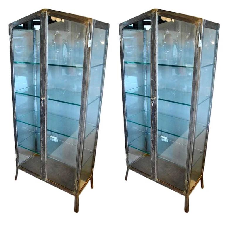 Pair of Iron and Glass Vitrines at 1stDibs