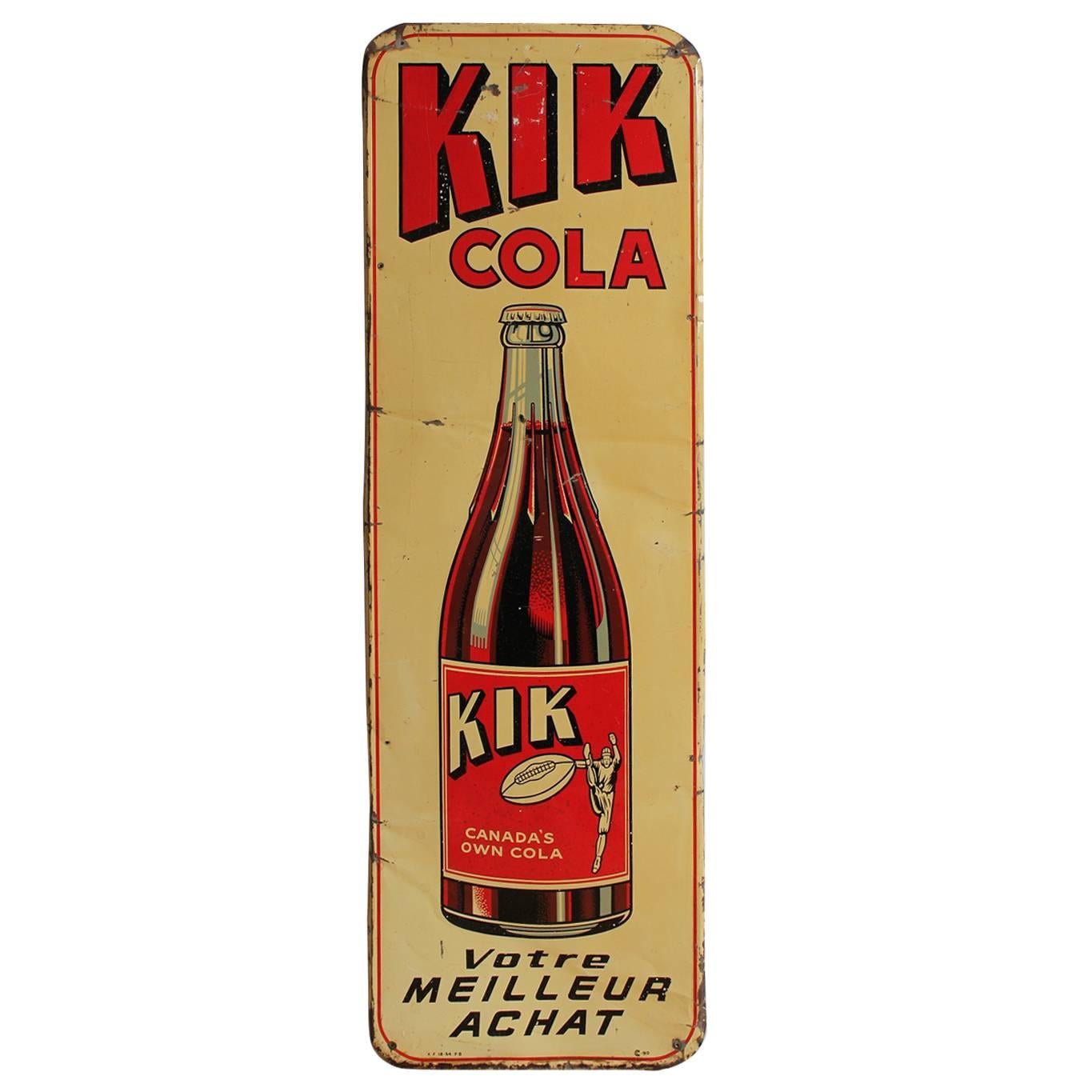 1950s Kik Cola Advertising Sign at 1stDibs | kik cola history, kik cola ...