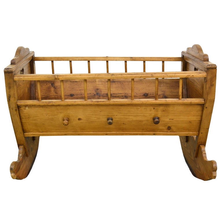 Pine Rocking Cradle at 1stDibs