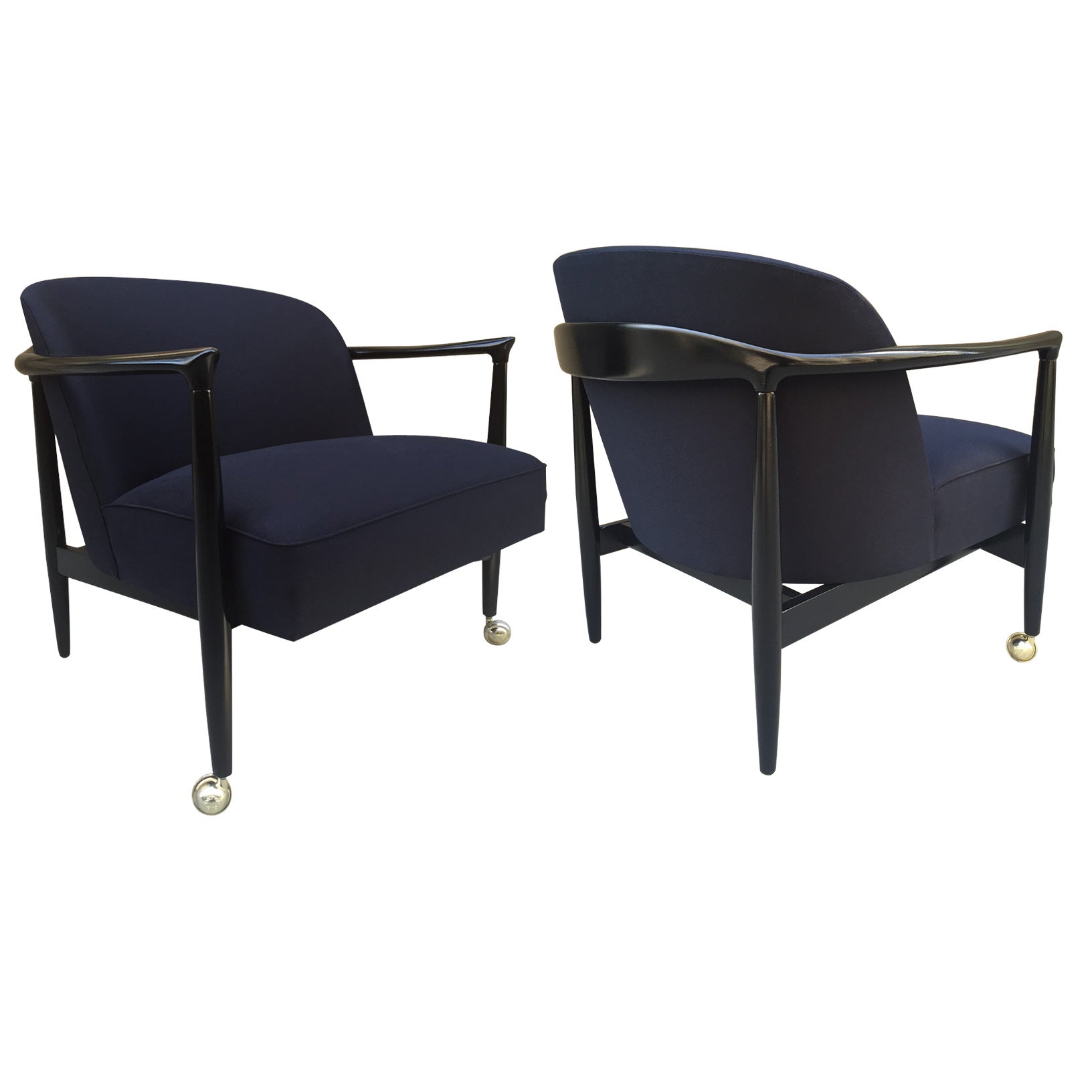 Pair of Sculptural Kofod Larsen Lounge Chairs at 1stDibs