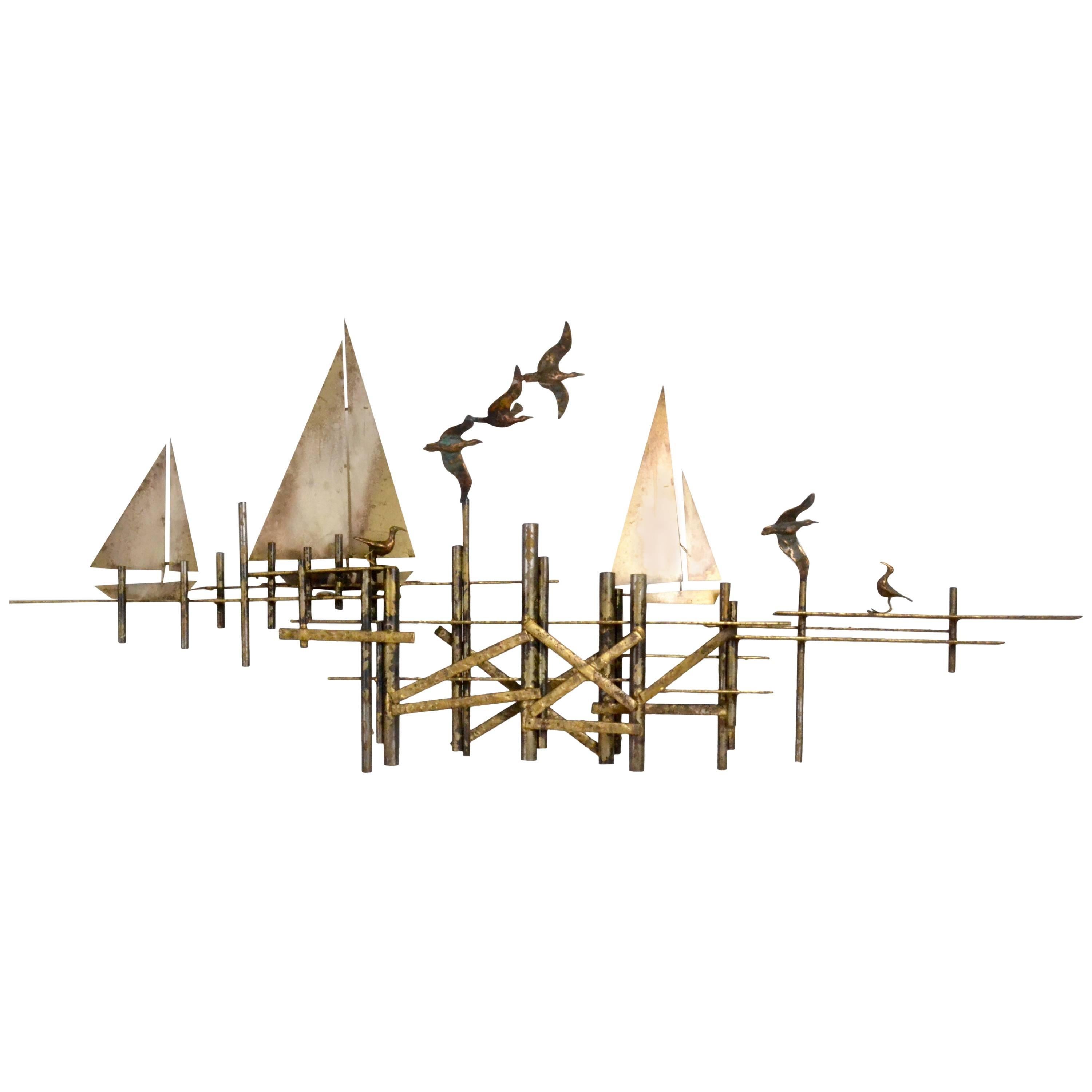 C. Jere Signed Wall Sculpture, USA, Dated 1970 For Sale at 1stDibs