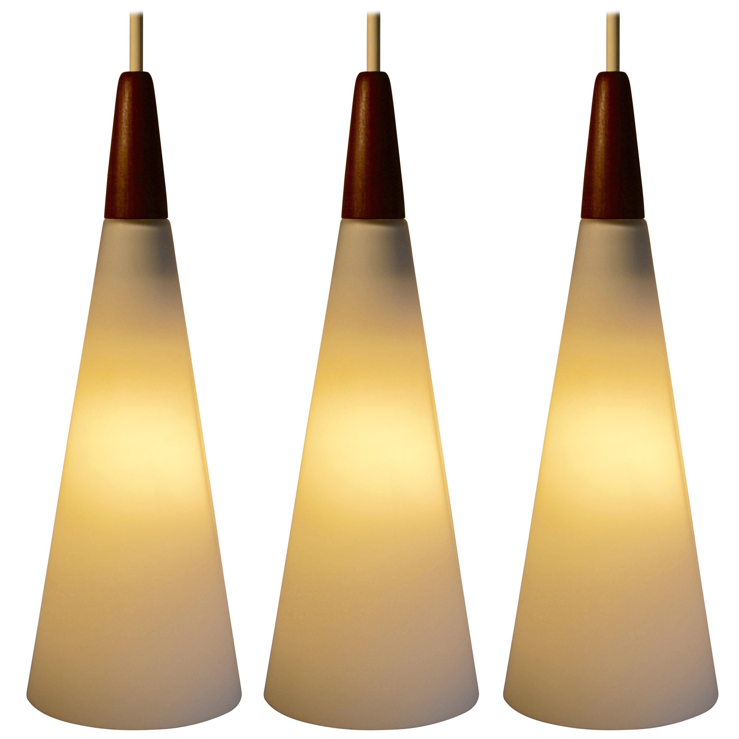 1920 Brass Cone-Shaped Pendant Lights For Sale at 1stDibs