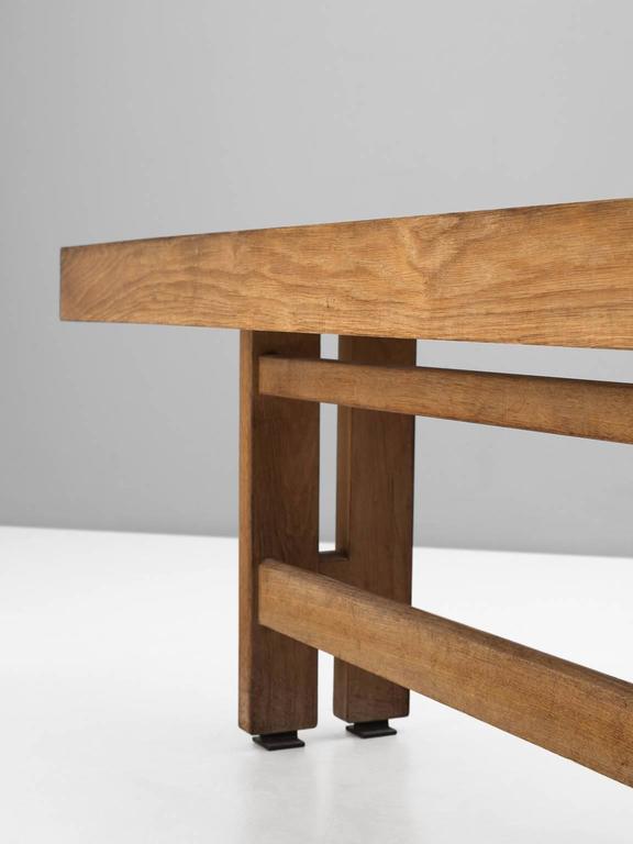 Guillerme and Chambron Corner Desk in Oak and Granite For Sale at 1stDibs