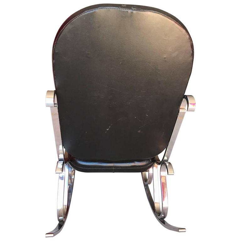 French Mid-Century Modern Chrome Rocker For Sale at 1stDibs