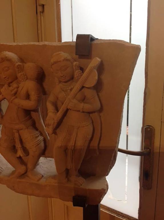 Ancient Indian Panel with Dancer and Musician For Sale at 1stDibs