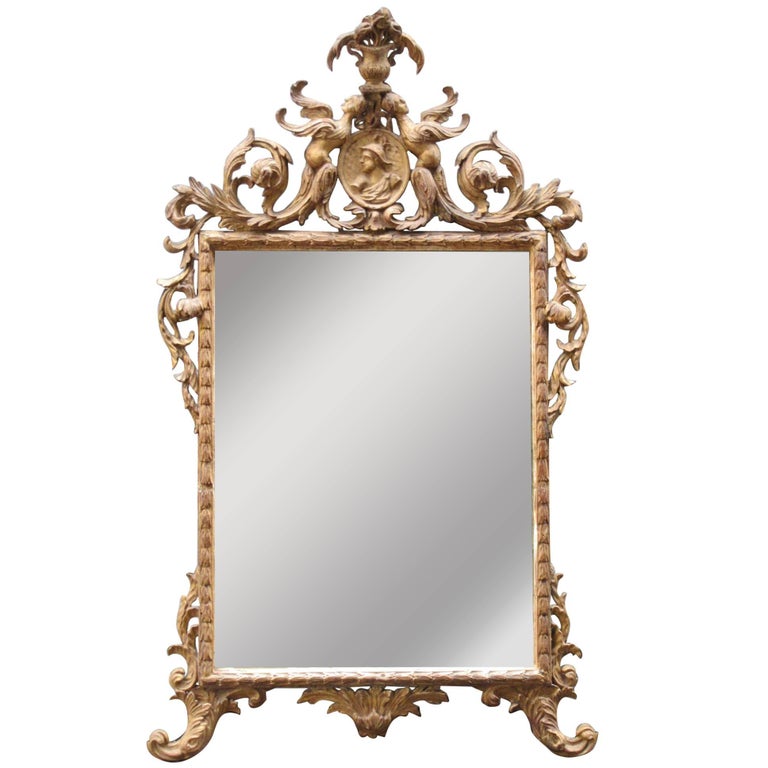18th Century Italian Venetian Rococo Giltwood Mirror with Chinoiserie ...