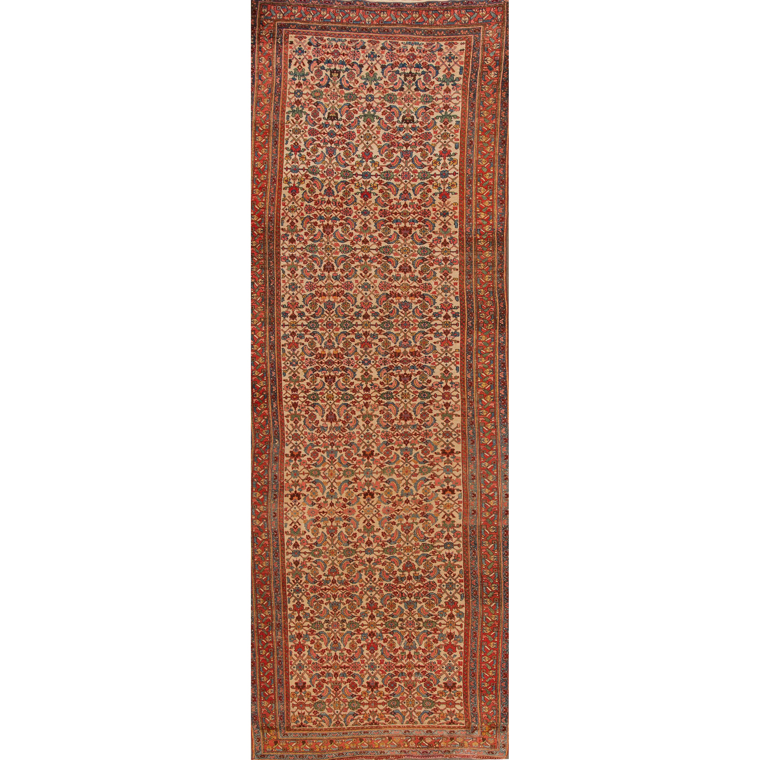 Vinatge Rust/Teal Persian Rug For Sale at 1stDibs