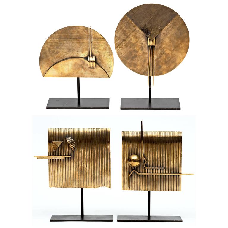 Set of Four Bronze Sculptures by John Chepulis on Custom Stands at 1stDibs