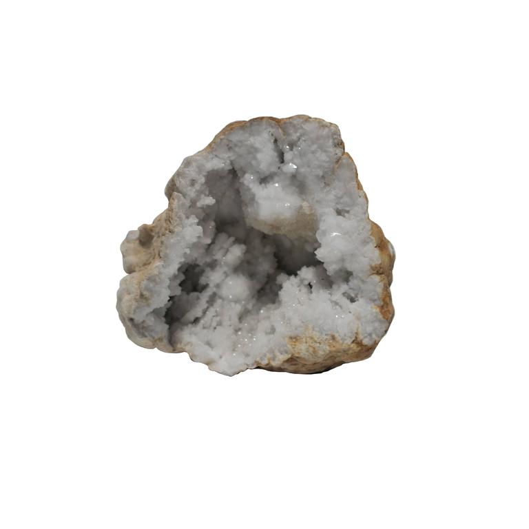 White Rock Crystal Geode Natural Specimen Sculpture For Sale at 1stdibs