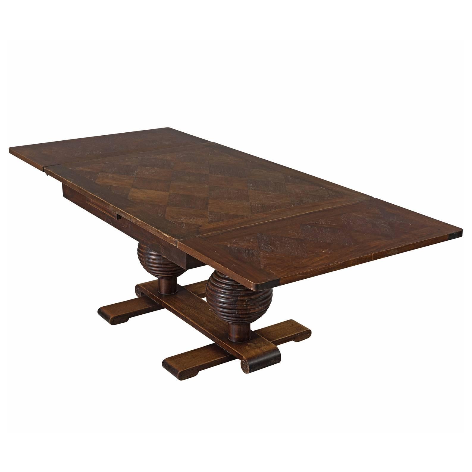 Charles Dudouyt Oak Dining Table at 1stDibs
