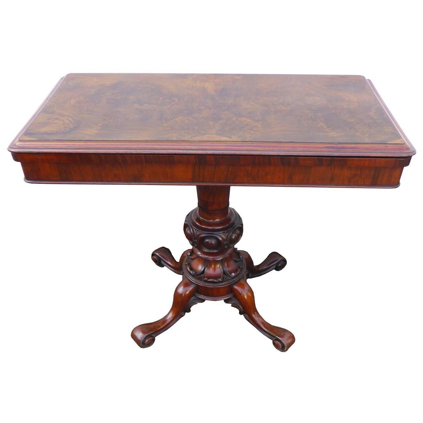 19th Century Antique Walnut Card Table at 1stDibs