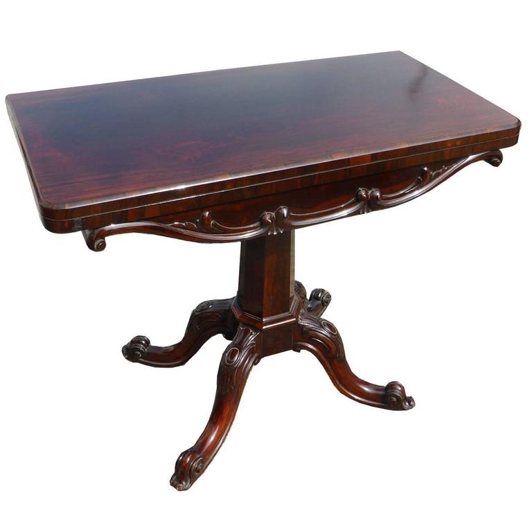 19th Century Rosewood Card Table For Sale at 1stdibs