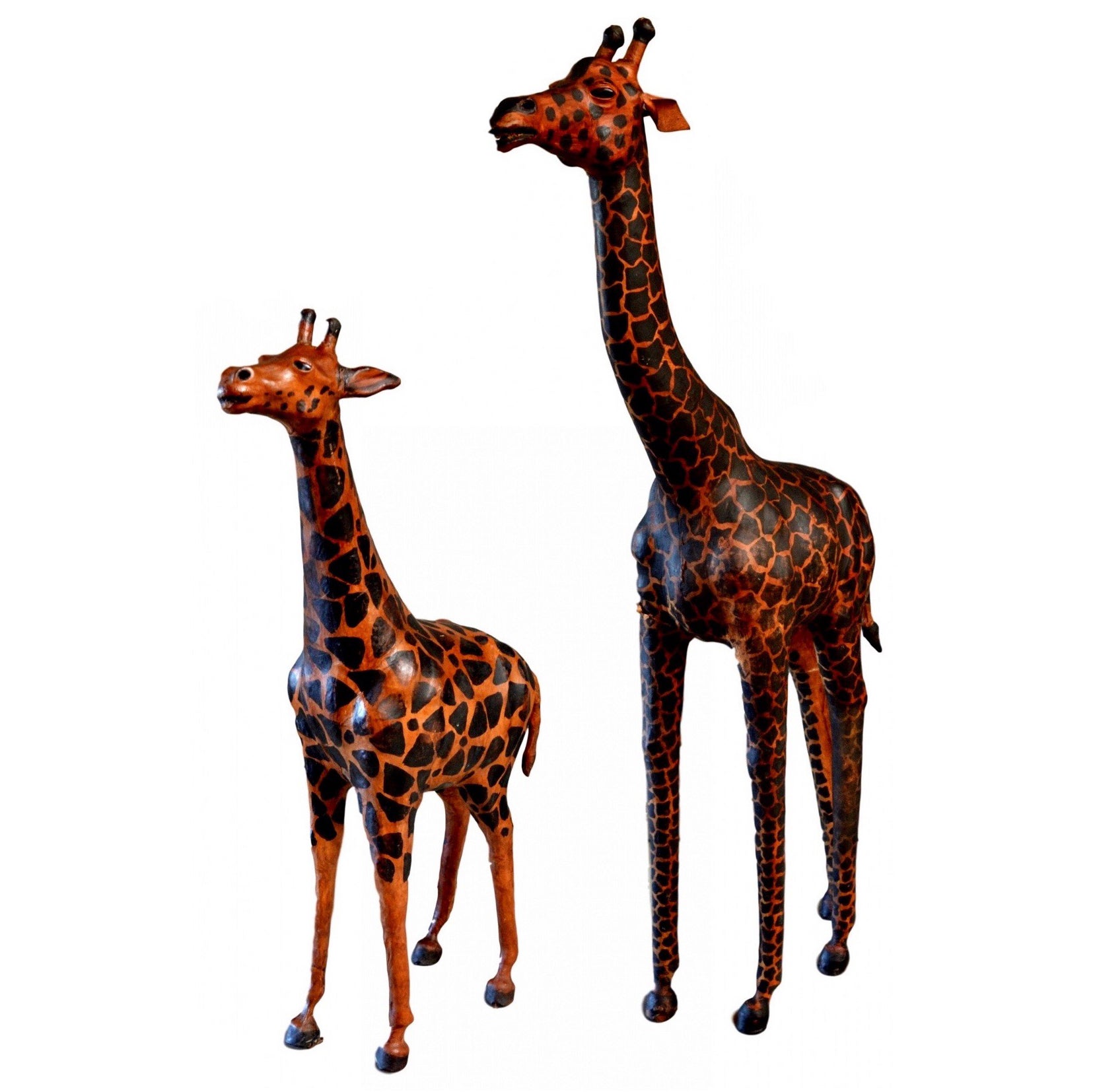 Pair of Tall Vintage Brass Giraffe Sculptures at 1stDibs
