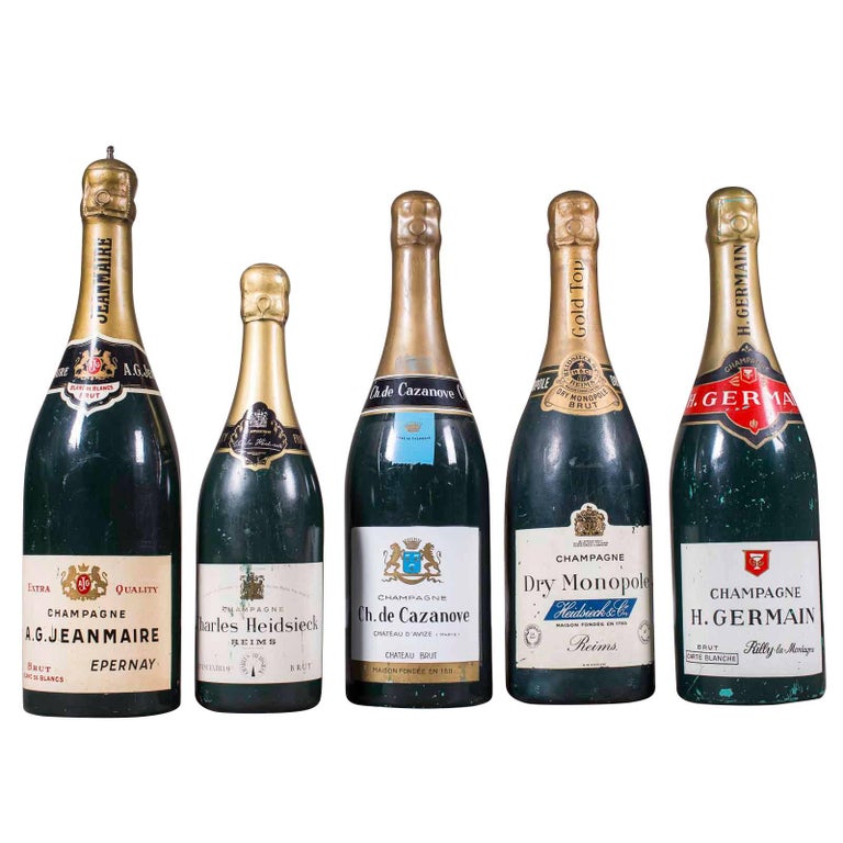 Collection of Vintage French Grand Scale Replica Champagne Bottles ...
