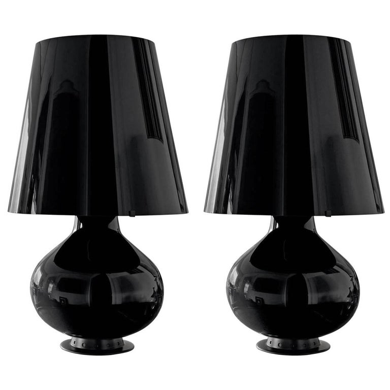 Large Max Ingrand Black Glass 1954 Lamp for Fontana Table For Sale at ...