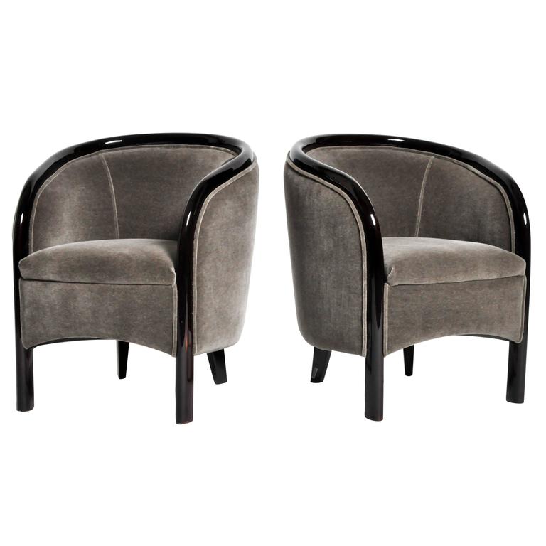 Pair of Small Hungarian Club Chairs at 1stDibs