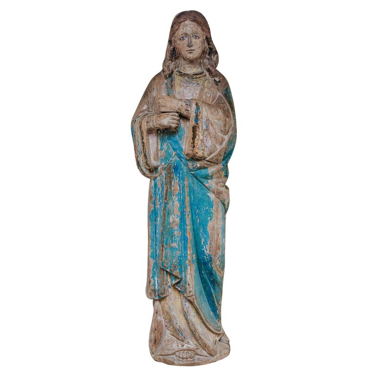 17th Century Polychromed Wooden Statue or Sculpture of Saint Helena at ...