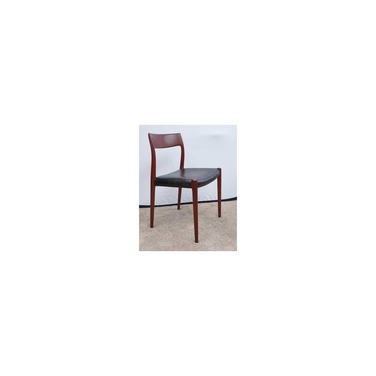 Set of Eight Neils Møller Dining Chairs with Leather Seats For Sale at ...