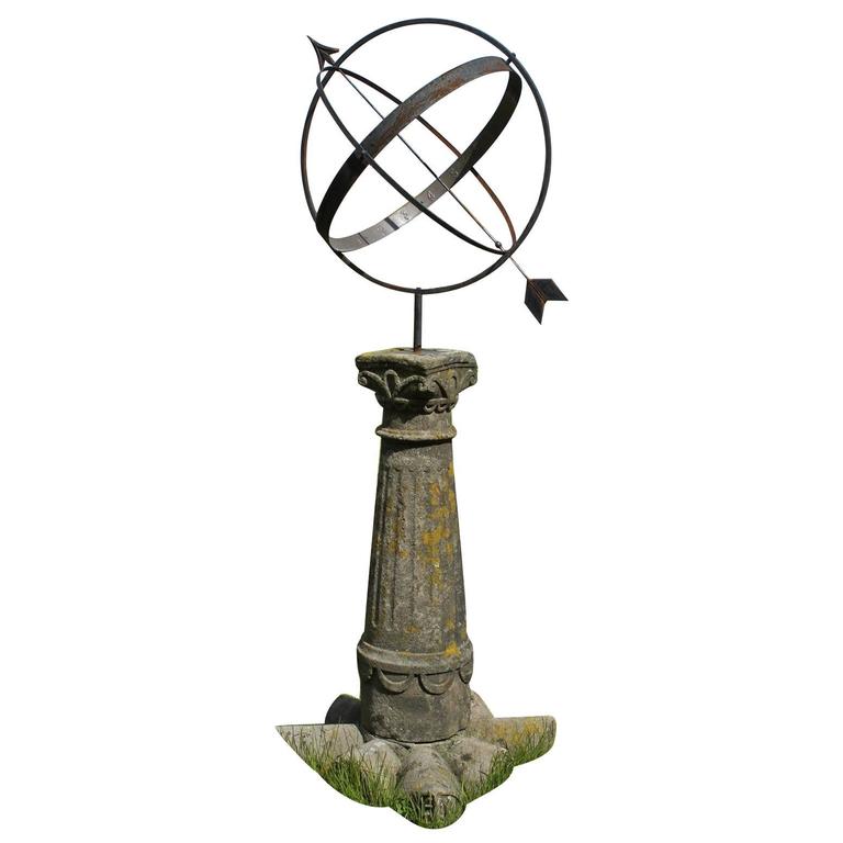 Beautiful Antique Sundial on a Stone Socle at 1stDibs