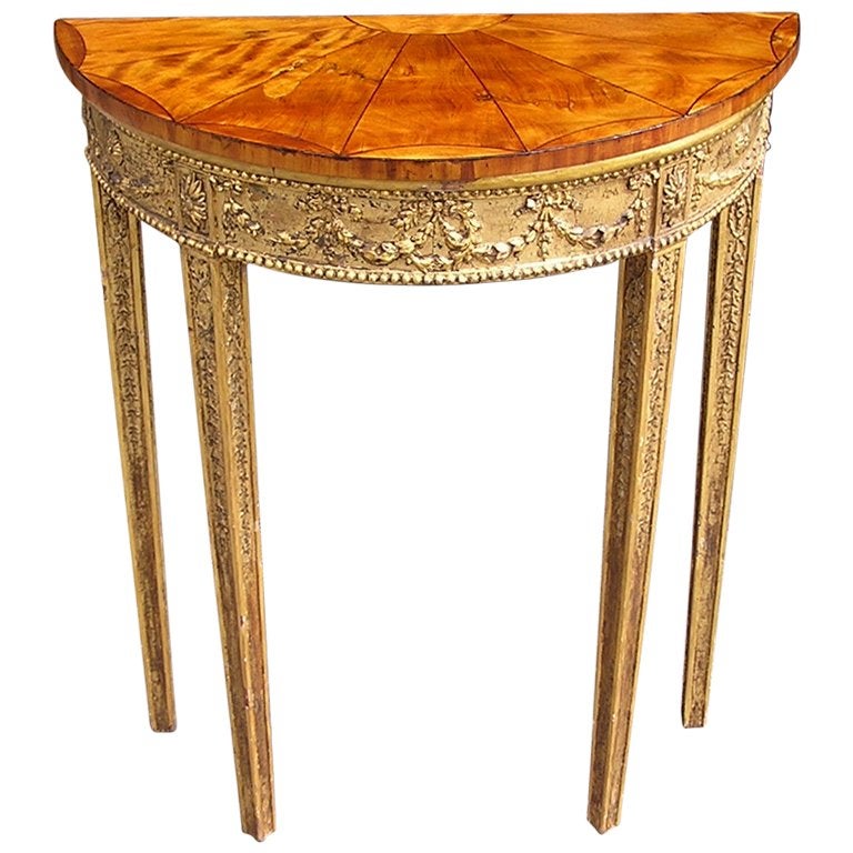 Federal Style Mahogany Demi-lune Table at 1stDibs