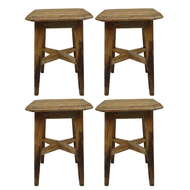 4 Italian 1940s Stools in the Modern Neoclassical Style For Sale at 1stDibs