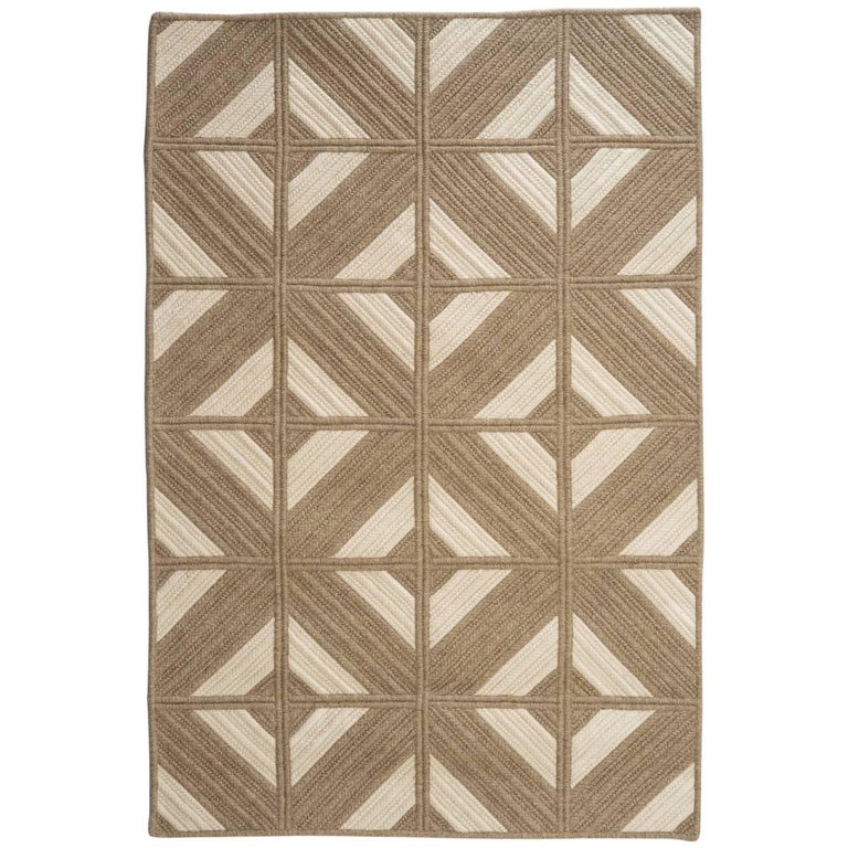 Natural Woven Wool Rug in Tan Cream, Custom Crafted in the USA ...