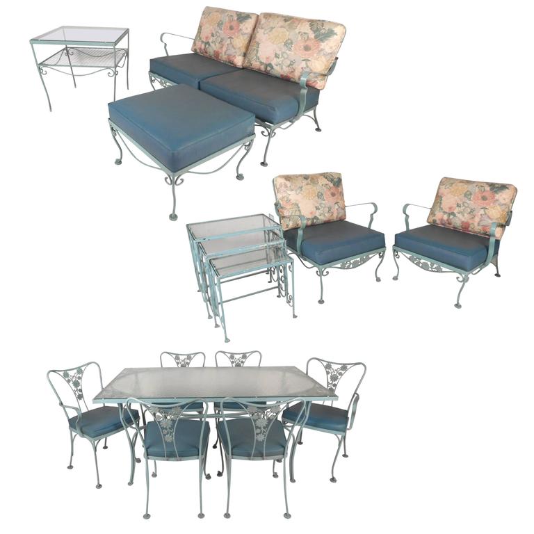 Amazing Mid-Century Modern Sculpted Wrought Iron Patio Set by Russell ...
