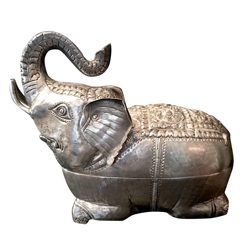 Impressive Sterling Silver Elephant Box at 1stDibs