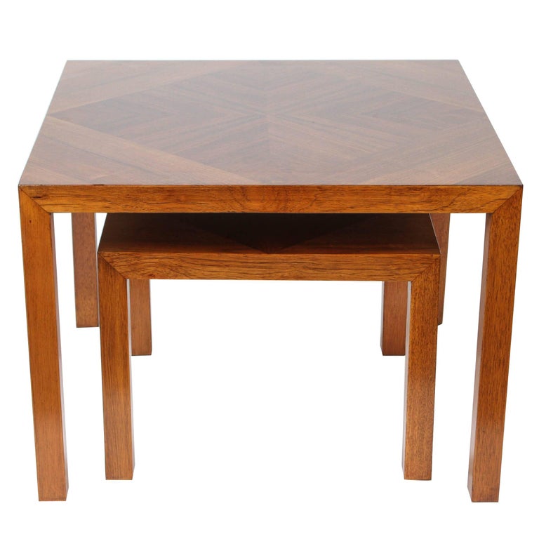 Mid-Century Walnut Nesting Tables from Lane at 1stDibs