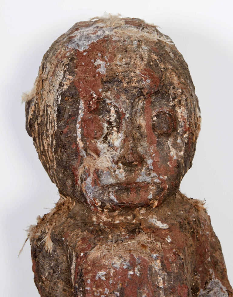 West African Stone Shrine Figure Sculpture, Great Patina and Texture ...