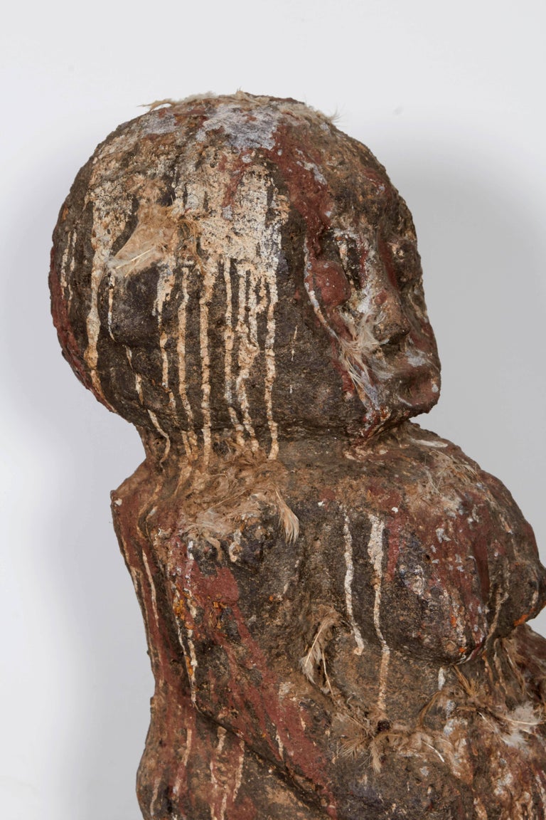 West African Stone Shrine Figure Sculpture, Great Patina and Texture ...