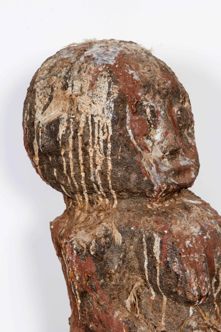 West African Stone Shrine Figure Sculpture, Great Patina and Texture ...