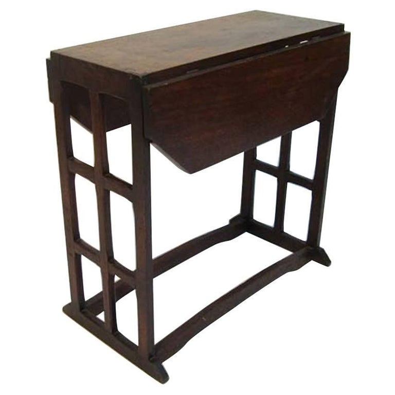 Arts and Crafts Cotswold School Drop Leaf Dining Table With Lattice ...