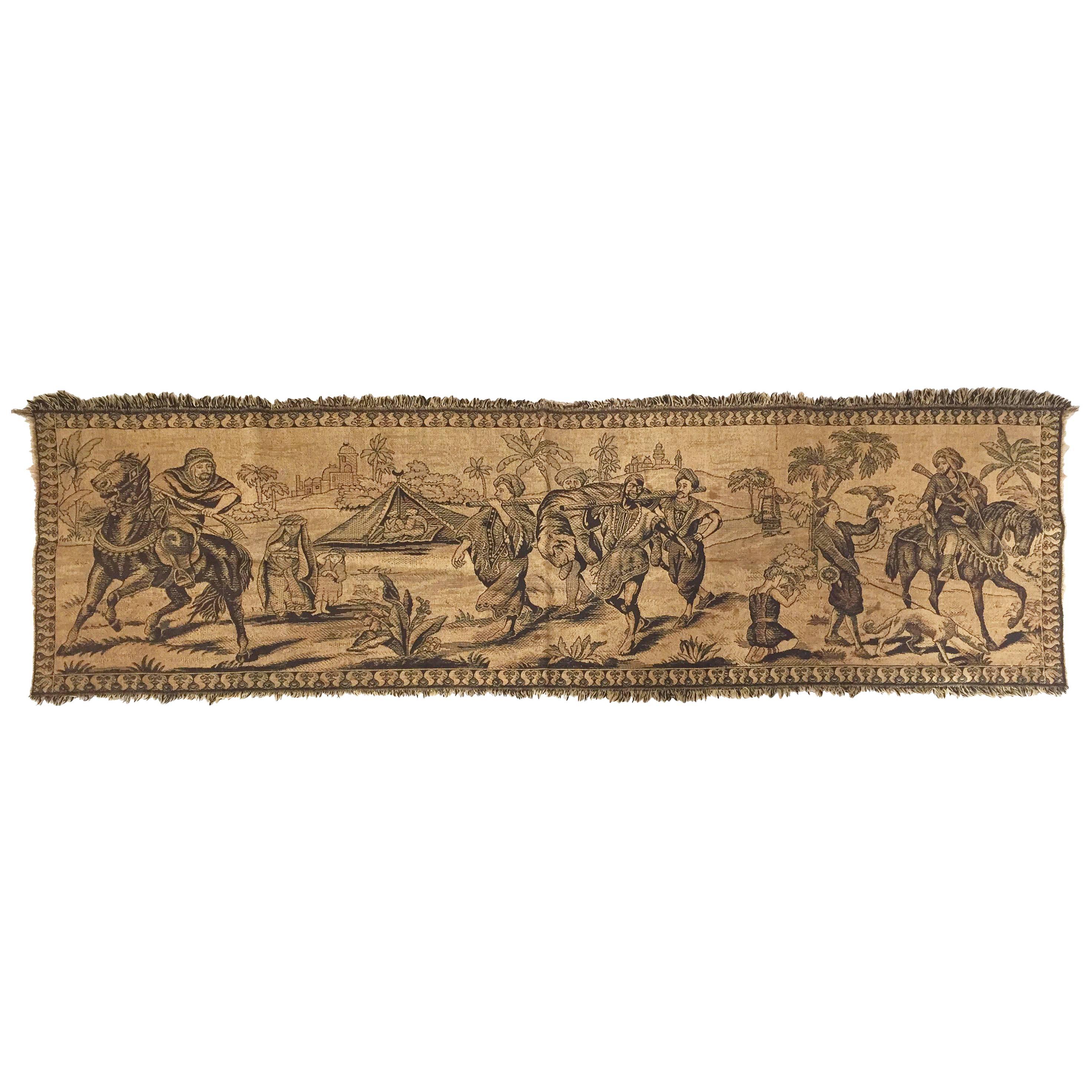 Large Tapestry with an 19th Century Orientalist Scene and Moorish Architecture For Sale at 1stDibs