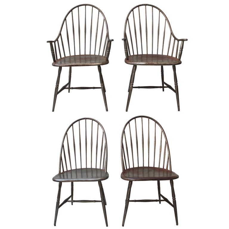 Set of Four Metal Windsor Chairs at 1stDibs