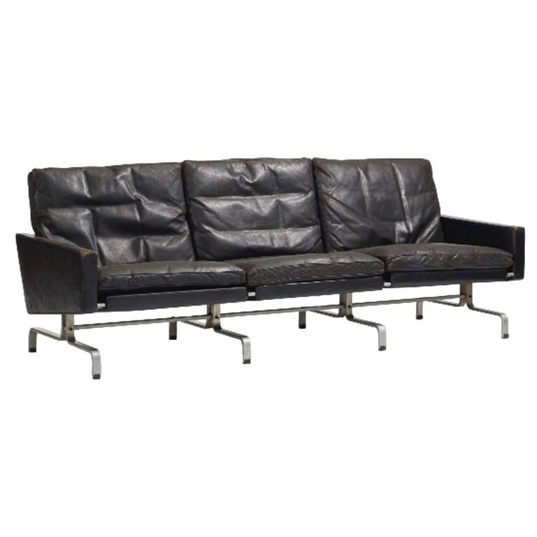 Poul Kjaerholm PK31 Three-Seat Sofa, Manufactured by Fritz Hansen at ...