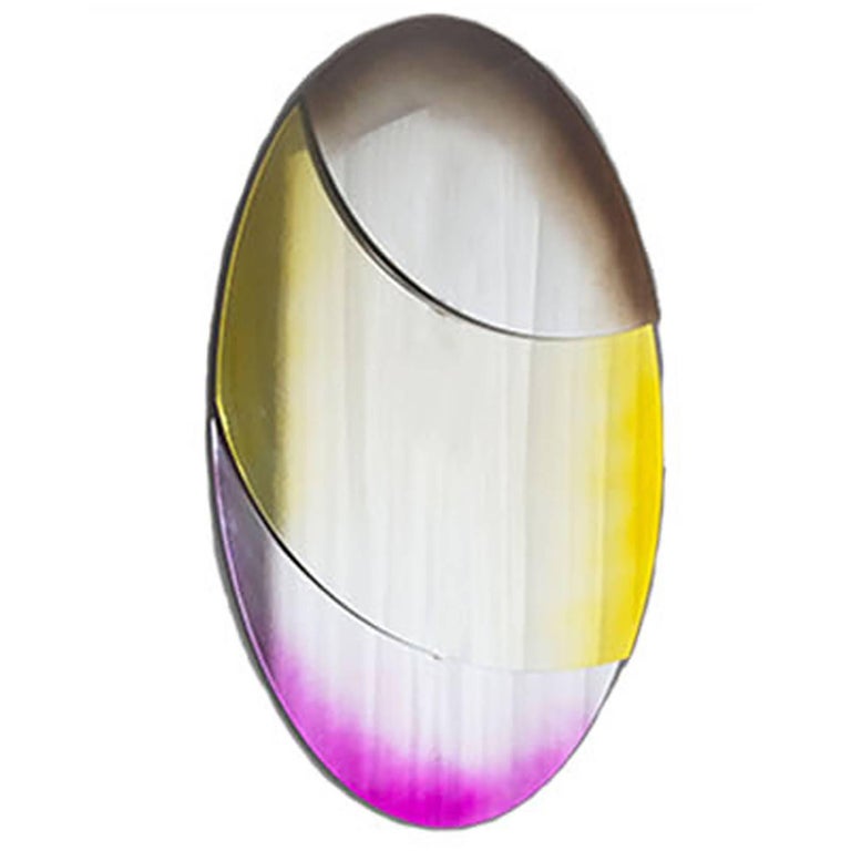 TRIO. Sculptural Oval Wall Mixed Media Mirror For Sale at 1stDibs ...