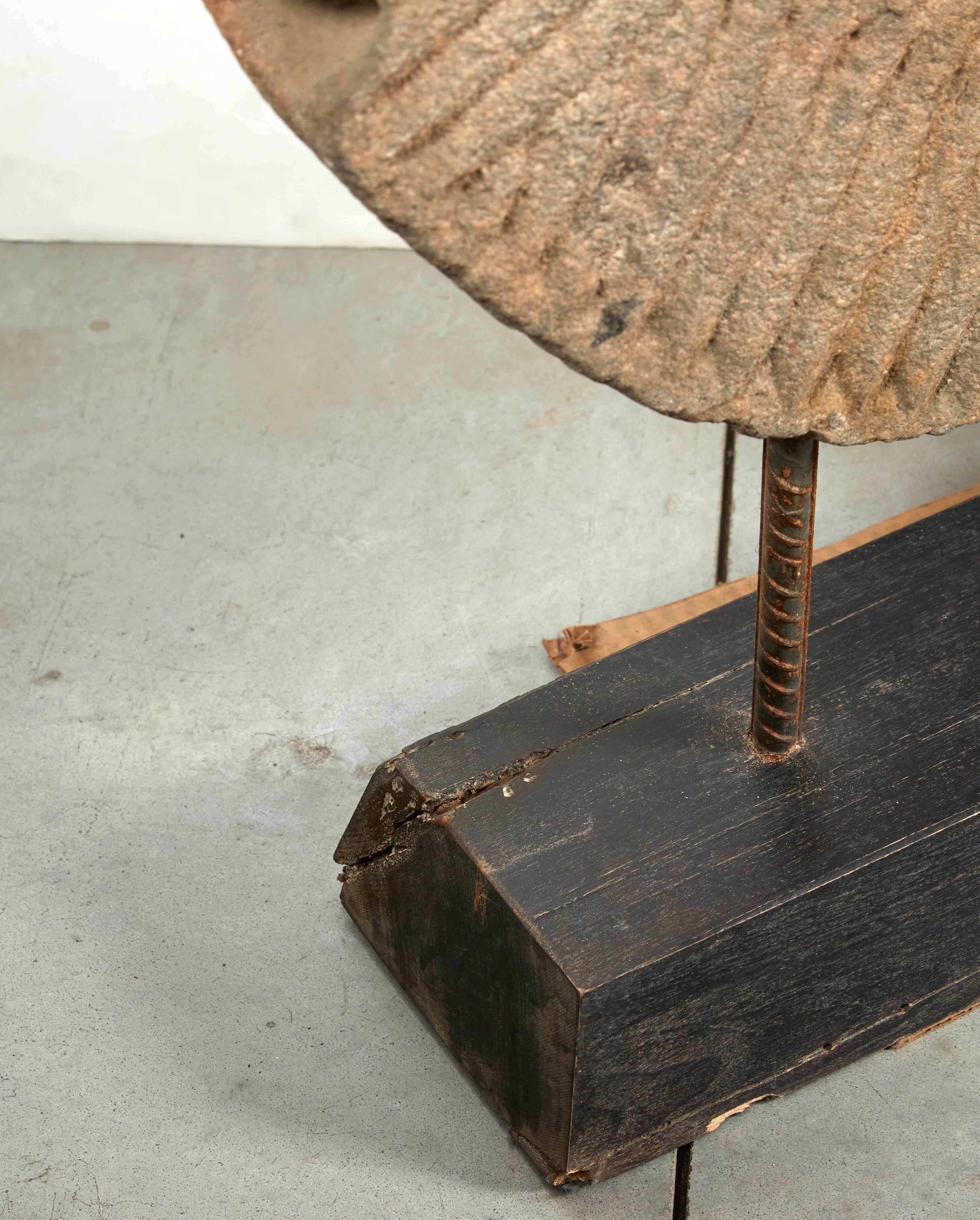 Primitive Antique Carved Millstone at 1stDibs