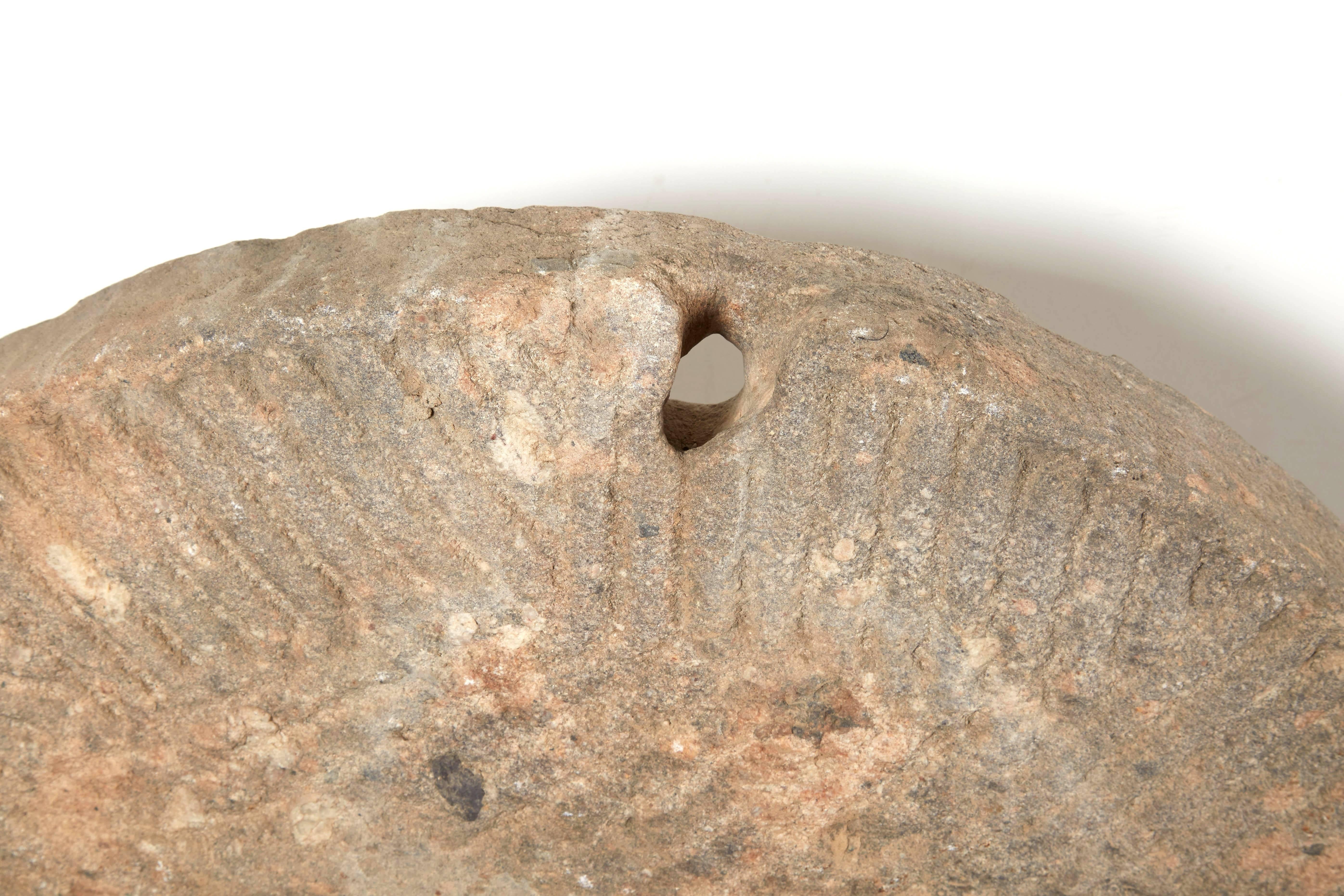 Primitive Antique Carved Millstone at 1stDibs