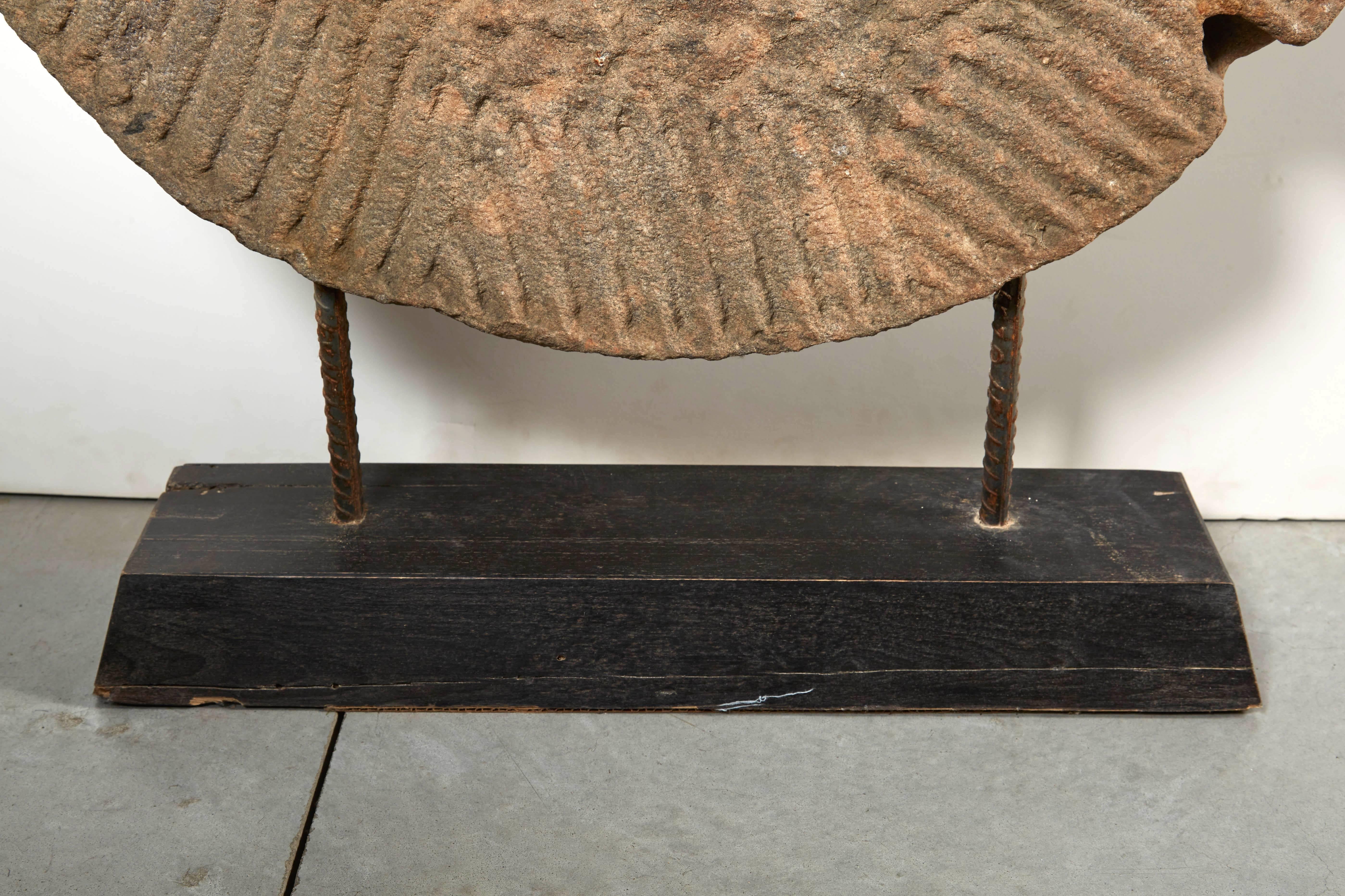 Primitive Antique Carved Millstone at 1stDibs