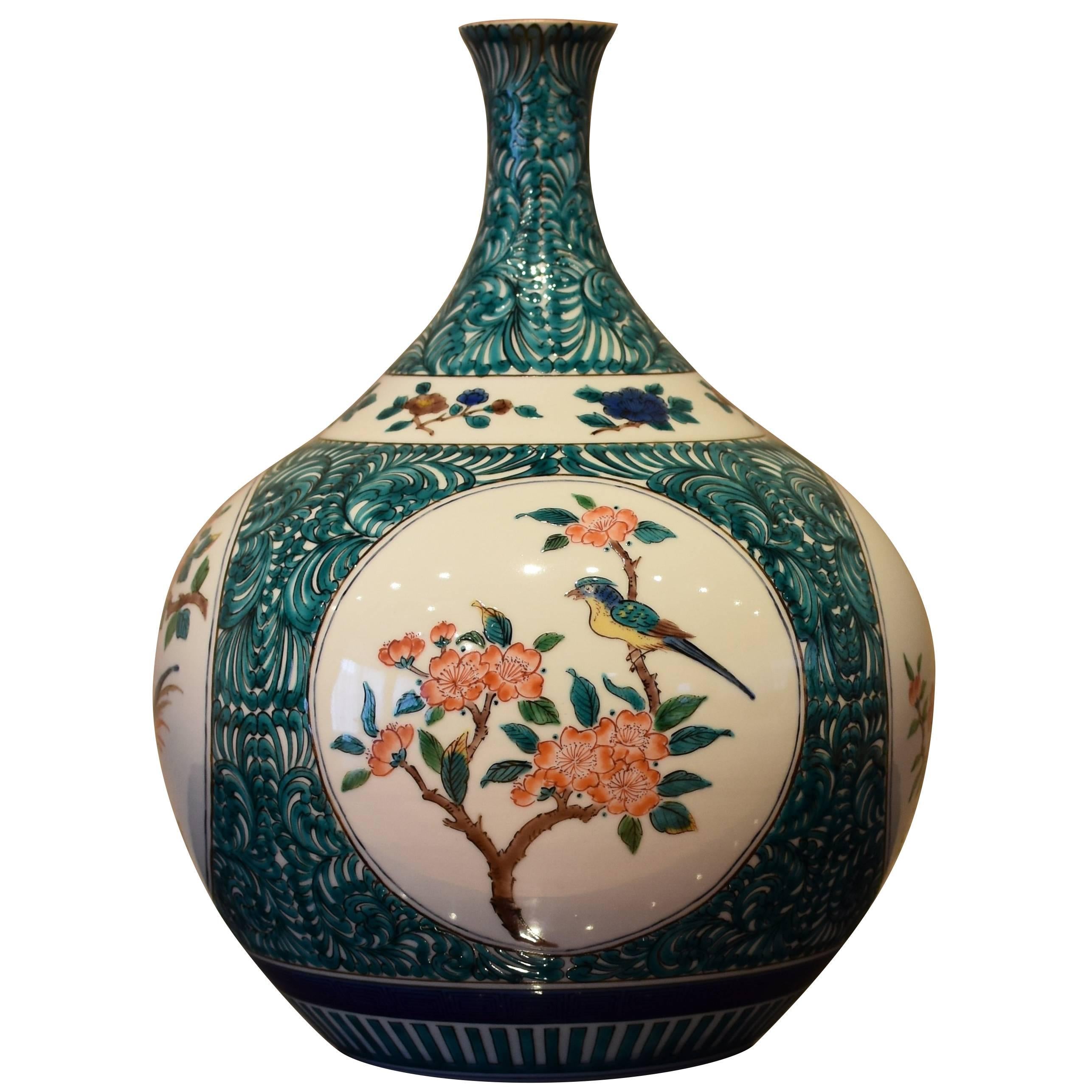 Massive Red White Porcelain Vase by Contemporary Japanese Master Artist ...