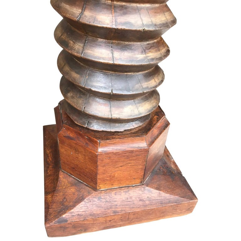 Wooden Corkscrew Style Pedestal For Sale at 1stDibs