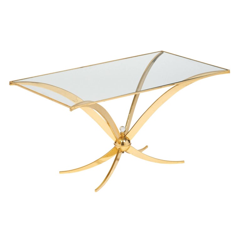 Vintage Mid-Century Modern Brass Coffee Table at 1stdibs