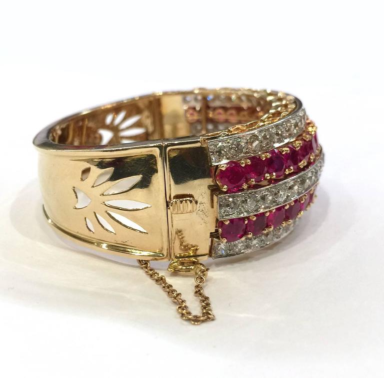 ruby diamond Cuff bracelet at 1stDibs