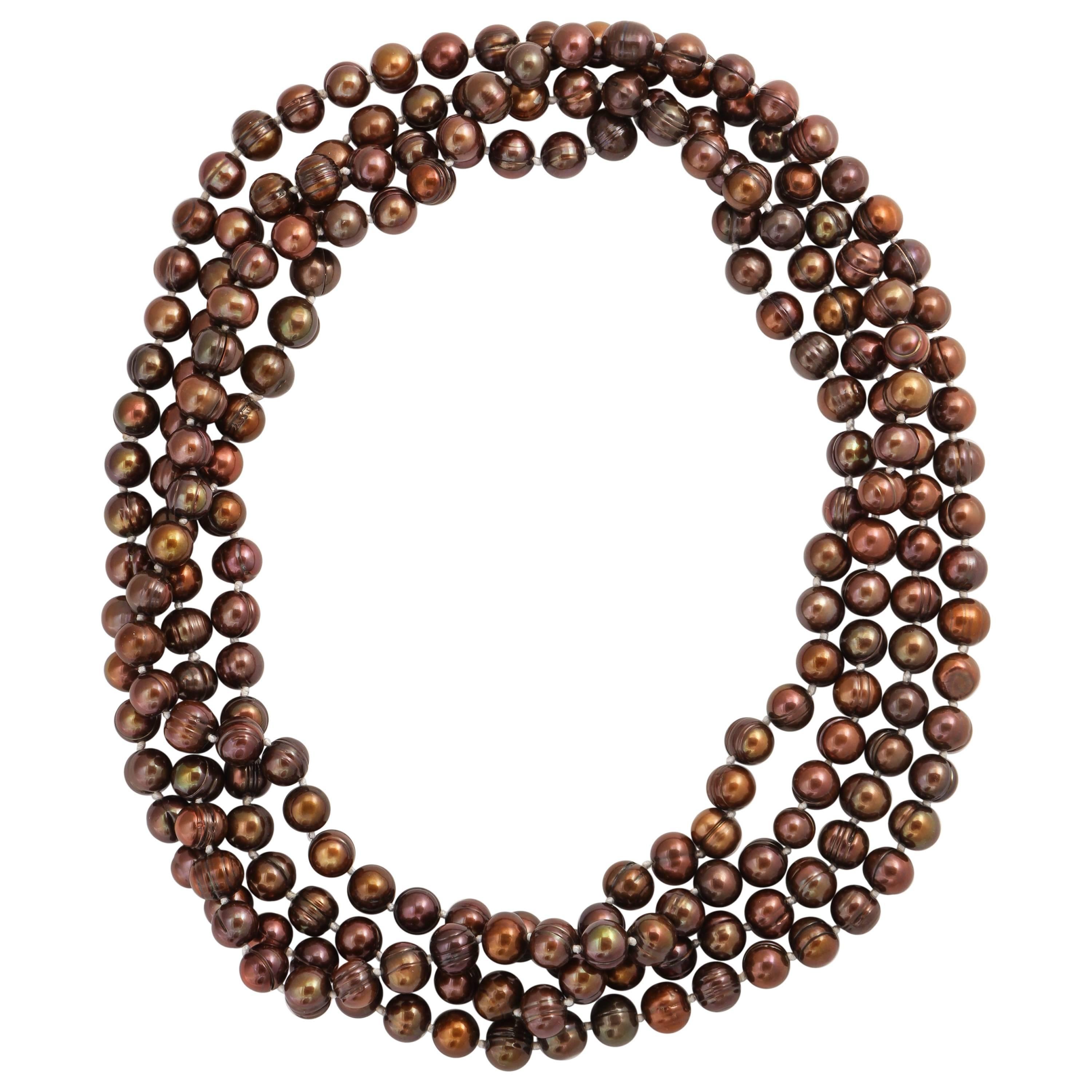 Extra Long Brown Pearls For Sale at 1stDibs