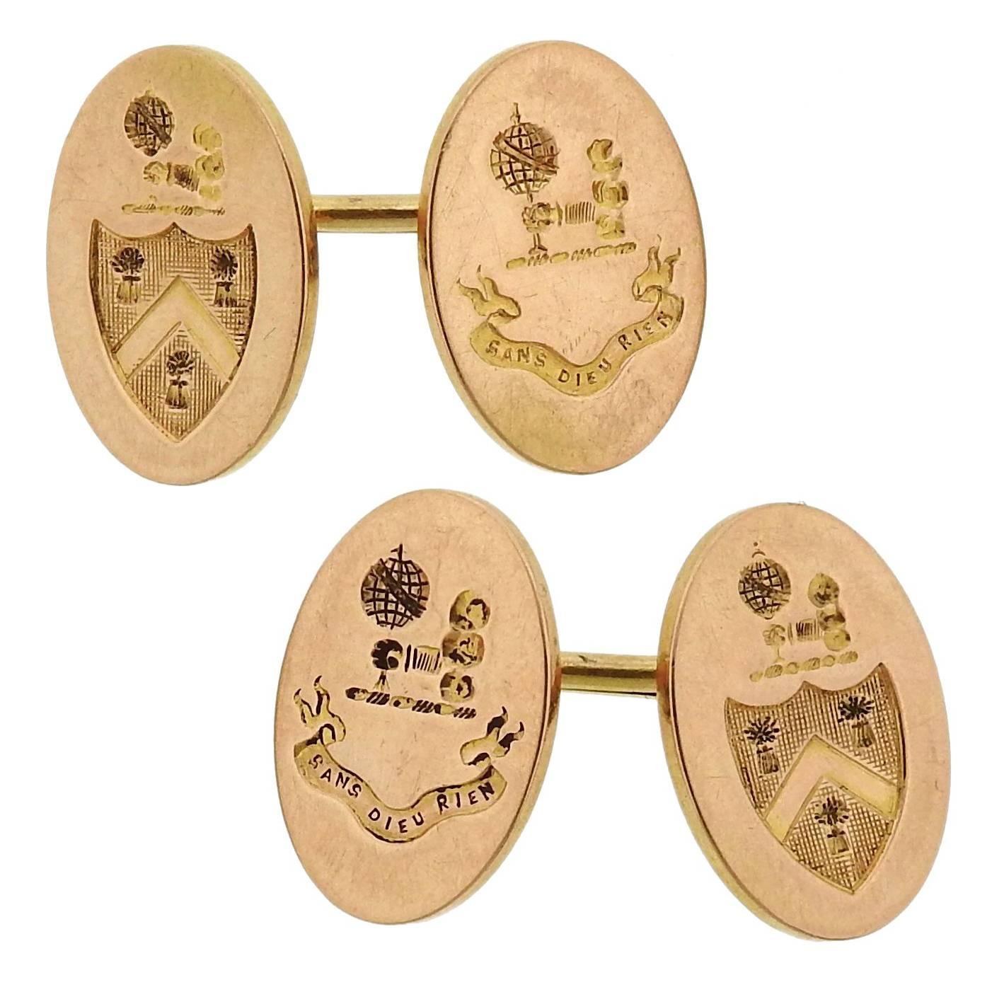 Rare Edwardian Tiffany and Co. Crest of Terrell of Virginia Gold Oval ...
