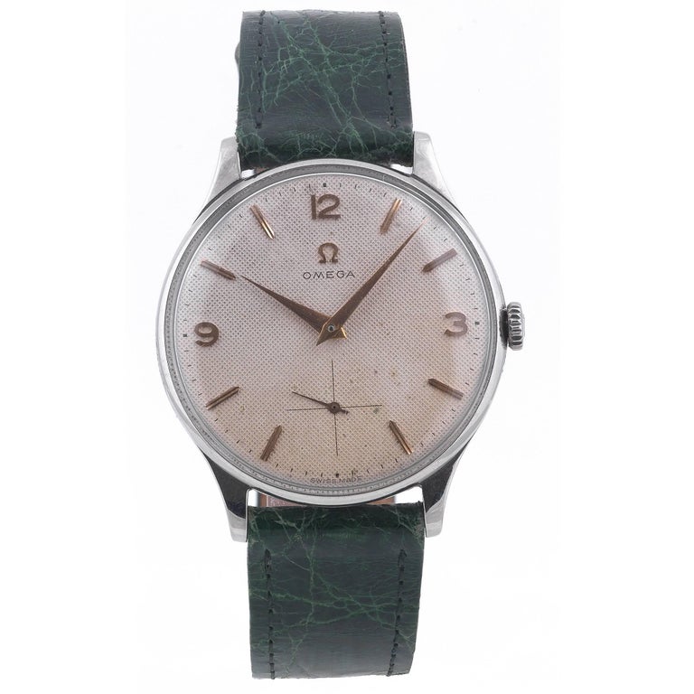 Omega Stainless Steel Honeycomb Dial Arab Numbers Manual wind ...