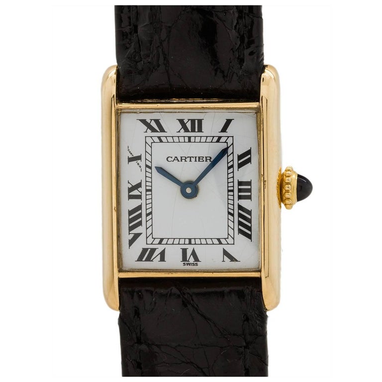 Cartier Ladies yellow gold Mini Tank Louis manual wristwatch, circa ...