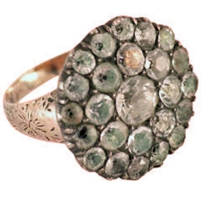 Antique Georgian Gold and Paste Cluster Ring at 1stDibs | georgian ...