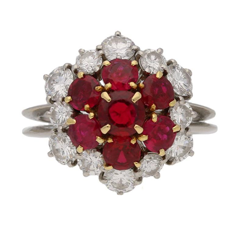Cartier Diamond Platinum Cluster Ring at 1stDibs | cluster ring designs ...